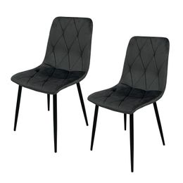 HTI-Living Stuhl Mesa Eco 2er-Set Velvet Grau