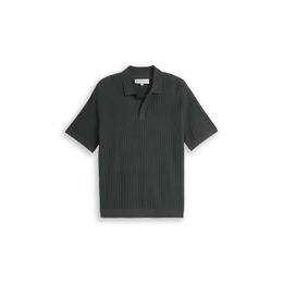 Tom Tailor Herren Strick-Poloshirt aus Baumwolle, gr&uuml;n, Uni, Gr. XXL
