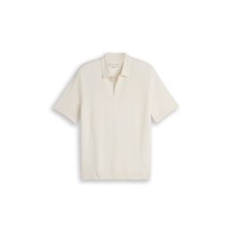 Tom Tailor Herren Strick-Poloshirt aus Baumwolle, braun, Uni, Gr. XXL