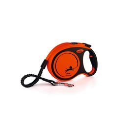 Flexi Hundeleine 'Xtreme Tape' mit Gurt L schwarz/orange 8 m