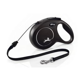 Flexi Hundeleine 'New Classic' mit Seil M schwarz 8 m