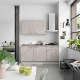 Nobilia K&uuml;chenblock Riva Low m. Ger&auml;ten Grau