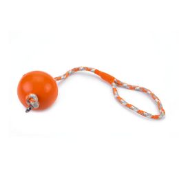 Beeztees Hundespielzeug Gummiball mit Kordel orange &Oslash; 6,5 cm