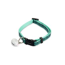 Beeztees Katzenhalsband 'Geo'gr&uuml;n gemuster mit Gl&ouml;ckchen 20-30 x 1 cm