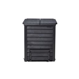 Garantia Komposter 'Thermo-Wood' anthrazit-braun 400 l mit Bodengitter, 72 x 72 x 90 cm