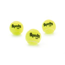 Beeztees Hundespielzeug Tennisbal mit Quitsche gelb &Oslash; 6,5 cm, 3er-Pack
