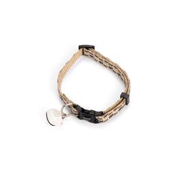 Beeztees Katzenhalsband 'Eyes' beige mit Gl&ouml;ckchen 20-30 x 1 cm