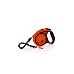 Flexi Hundeleine 'Xtreme Tape' mit Gurt S schwarz/orange 5 m
