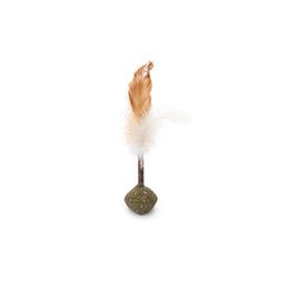 Beeztees Katzenspielzeug Stick 'Matatabi' mit Federn und Catnip Ball 16 cm