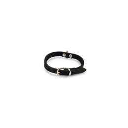 Beeztees Hundehalsband Leder schwarz 32 x 1 cm