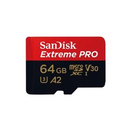 Sandisk microSDXC Extreme PRO 64GB (R200MB/s) + Adapter, 2 Jahre RescuePRO Deluxe micro SDXC Speicherkarte