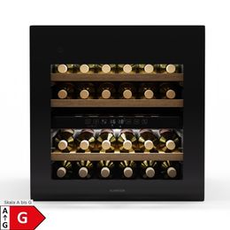 Klarstein Rhone 36 Duo Weink&uuml;hlschrank 36 Flaschen LED-Steuerung Push-to-Open leise Schwarz 36 Flaschen 2 K&uuml;hlzonen