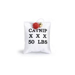 Beeztees Katzenspielzeug Catnip Leinensack wei&szlig; mit Katzenminze 10 x 7,5 x 3,5 cm