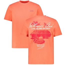 Jack & Jones Herren Gro&szlig;e Gr&ouml;&szlig;en | Jack&Jones T-Shirt mit Print auf Vorder- und R&uuml;ckseite Farbe orange Gr&ouml;&szlig;e: 4XL