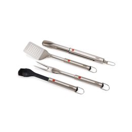 Joseph Joseph GrillOut 4-teiliges Edelstahl BBQ-Utensilien-Set mit Aufbewahrungsetui, B&uuml;rste, Zange, Wender & Gabel, Teleskopgriff, Aufh&auml;ngeschlaufen