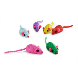 Beeztees Katzenspielzeug Spielmaus 'Ropies' Sisal 5 cm, 6er-Pack