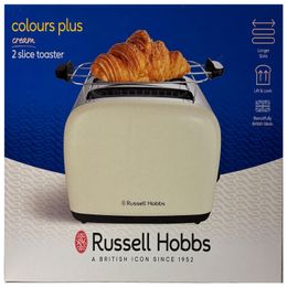 Russell Hobbs 26551-56 Colours Plus cream Toaster (2 Scheiben, 1600 W, Edelstahl und Kunststoff, beige, Br&ouml;tchenaufsatz, Auftaufunktion, Aufw&auml;rmfunktion)