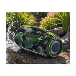 JTC-24 Bluetooth Outdoor Lautsprecher CamoBeat20 mit LED Farblichtern, 20 Watt, USB, AUX, microSD, TWS