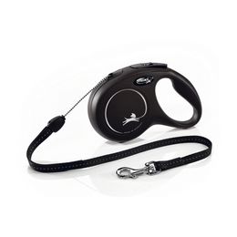 Flexi Hundeleine 'New Classic' mit Seil S schwarz 8 m