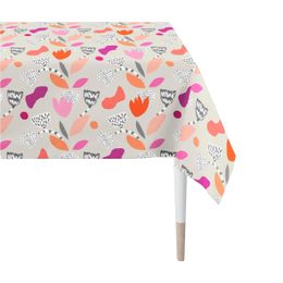 Tischdecke Apelt "3807", pink (pink, grau), B:200cm L:140cm, Baumwolle, Polyester, Tischdecken, Tischdecke