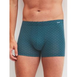 Boxershorts Calida "Cotton Code Design", Herren, Gr. XL (56), deep petrol, Single Jersey, Obermaterial: 94% Baumwolle, 6% Elasthan, eng, Unterhosen, breiter Bund, gemustert, eng, bequem, mit Logodruck, Baumwollmix