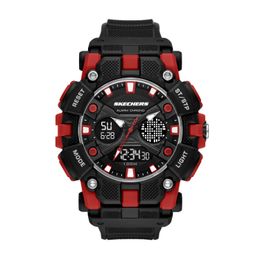 Chronograph Skechers "BONHILL", rot (schwarz, rot), Armbanduhren, Herren, Chronograph, Quarzuhr, Armbanduhr, Herrenuhr, digital, analog, Tag, Wochentag