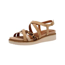 Riemchensandale Tamaris "Tamaris Sandalen Leder", Damen, Gr. 37, braun (tan), Leder, Schuhe Riemchensandale