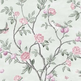 Vliestapete Laura Ashley "Eglantine", rosa, B:0,52m L:10m, Vlies, Tapeten, FSC zertifiziert, mit lebhaftem Druck, 10 Meter L&auml;nge