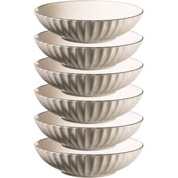 M&auml;ser Suppenteller M&Auml;SER "OSITA, Teller Set, Steinzeug", wei&szlig;, H:5cm &Oslash;:20,5cm, Steinzeug, Speiseteller