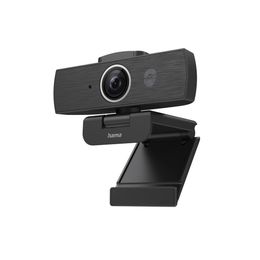 Hama Webcam "Ultra HD2160p Webcam mit flexiblem Neigungswinkel, Rauschunterdr&uuml;ckung", schwarz, B:13cm H:6cm T:15,5cm, Camcorder, - Zusatzfunktionen: 1/4 Zoll-Gewinde, Autom. Belichtungsanpassung