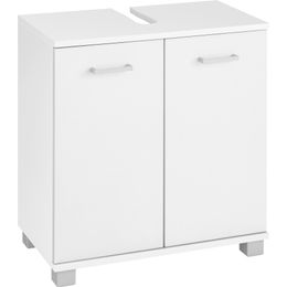 Waschbeckenunterschrank Schildmeyer "Mobes, Made in Germany", wei&szlig; (wei&szlig;, wei&szlig;), B:59,8cm H:62,4cm T:32,6cm, FSC-zertifizierter Holzwerkstoff, Schr&auml;nke, Waschbeckenunterschrank, Breite/H&ouml;he: 59,8/62,4 cm, Badschrank mit Doppelt&uuml;r, Zwischenboden