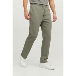 Jack & Jones Sweathose JACK & JONES "JPSTKANE BRADLEY UNCUFFED SWT PANTS NOOS", Herren, Gr. S, N-Gr, vetiver, angeraute Sweatware, Obermaterial: 65% Polyester, 35% Baumwolle, unifarben, relaxed fit lang, Hosen Sweathose, Materialmix, relaxed fit