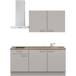 K&uuml;che Nobilia "Touch I", NEU: individuell anpassbar mit gratis Profi-Beratung", grau (k&uuml;che: grau, korpus: steingrau, arbeitsplatte: eiche havanna nachbildung), B:180,3cm H:216,6cm T:60cm, Komplettk&uuml;chen-Sets, vormontiert, Breite 180 cm, Ausrichtung w&auml;hlbar, wahlw. mit E-Ger&auml;ten