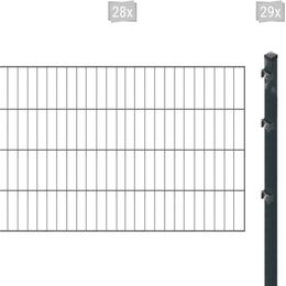 Einstabmattenzaun Arvotec "ESSENTIAL 80 zum Aufschrauben", grau (anthrazit), H:80cm, Kunststoff, Stahl, Zaunelemente, Zaunh&ouml;he 80 cm, Zaunl&auml;nge 2 - 60 m