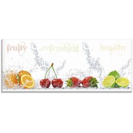 Glasbild Artland "Fruchtig erfrischend gesund Fruchtmix", bunt (farbe bild(er): bunt), B:125cm H:50cm, Bilder, in verschiedenen Gr&ouml;&szlig;en
