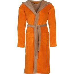 Bademantel Vossen "Poppy, ideal f&uuml;r Sauna & Spa, Hotelbademantel, Morgenmantel" Gr. S, orange (fox), L:115cm, Webvelours, Hausm&auml;ntel, Bademantel, Doubleface Optik