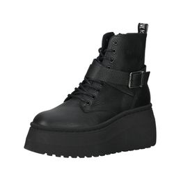Plateaustiefelette Steve Madden "Steve Madden Stiefelette Leder", Damen, Gr. 40, schwarz, Leder, Schuhe