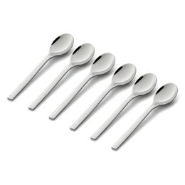 Kaffeel&ouml;ffel WMF "Nuova, L&ouml;ffel-Set", grau (edelstahl), B:17,4cm L:21cm, Cromargan Edelstahl Rostfrei 18/10, Essl&ouml;ffel, Kaffeel&ouml;ffel, 13,5 cm, Cromargan Edelstahl Rostfrei 18/10, sp&uuml;lmaschinenfest