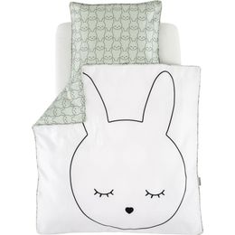 Tr&auml;umeland Babybettw&auml;sche TR&Auml;UMELAND "kuschelweiche Bettw&auml;sche Kuschelhase", gr&uuml;n (wei&szlig;, mint), B/L: 80cm x 80cm, 1 Stk., 1 Stk., Jersey, B/L: 35cm x 40cm, 2 Stk., Jersey, Obermaterial: 100% Baumwolle, Bettw&auml;sche