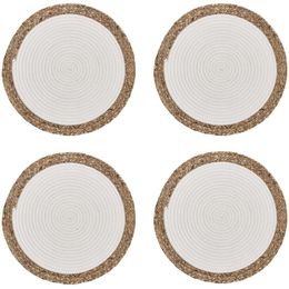 Platzset zeller PRESENT, wei&szlig; (naturwei&szlig;, natur), &Oslash;:38cm, Platzsets, Wasserhyazinthe, &Oslash; 38 cm