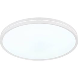 Globo LIGHTING Deckenleuchte "DWAIN", wei&szlig; matt, 1, &Oslash; 37cm H: 7cm, 1 Stk., Leuchten, Deckenleuchte RGB LED, CCT dimmbar, Fernbedienung, Nachtlicht & Timer, Deckenleuchte