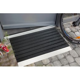 Fu&szlig;matte Astra "Super Brush", grau, B:40cm H:28mm L:60cm, Kunstfaser, Teppiche, Fu&szlig;matte, T&uuml;rmatte, Eingansbereich, Aluminium, rutschfest