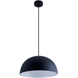 Paco Home Pendelleuchte "SAWYER", schwarz, 1, &Oslash; 40,5cm H: 175cm, Leuchten, H&auml;ngelampe Esszimmer K&uuml;chenlampe H&auml;ngend 1,5m Textilkabel &Oslash; 40,5cm, Pendelleuchte