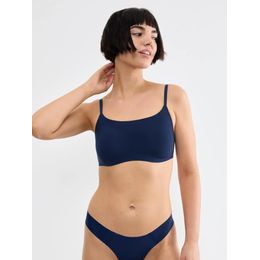 B&uuml;gelloser BH Sloggi "ZERO Feel 2.0", Damen, Gr. XL, N-Gr, blau (navy blau), Single Jersey, Obermaterial: 76% Polyamid, 24% Elasthan, unifarben, normal, BHs, herausnehmbare Pads, Microfaser, verstellbare Tr&auml;ger