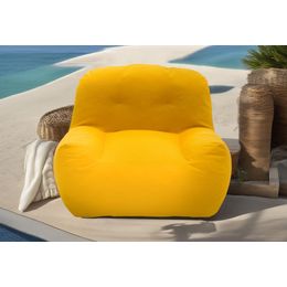 Sessel DOMO collection "Synne, f&uuml;r drinnen und drau&szlig;en, Balkon, Terrasse, Garten:", gelb, B:114cm H:78cm T:105cm, 88% Polyester, 12% Polyethylen, Sessel, Sessel, Outdoor-Sessel, passt sich deiner K&ouml;rperform an