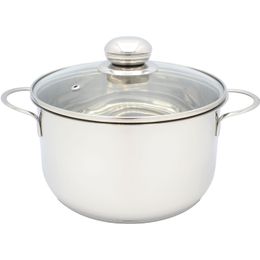 Kr&uuml;ger Fleischtopf KR&Uuml;GER "Saturn", silber, B:24cm H:14cm L:32,5cm &Oslash;:24cm, T&ouml;pfe, Fleischtopf, Glasdecke f&uuml;r praktisches Sichtkochen