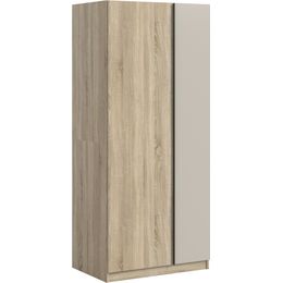 Kleiderschrank Home Affaire "BENDINGO, Schlafzimmerschrank, Schrank, Garderobenschrank", eiche sonoma nachbildung, kaschmir, B:80cm H:183cm T:53cm, FSC-zertifizierter Holzwerkstoff, Schr&auml;nke, Kleiderschrank, Breite 80cm, Eiche NB, 2-t&uuml;rig, inkl 1 Kleiderstange und 1 Ablageboden