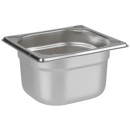 Aufbewahrungssystem APS "GN 1/6 Beh&auml;lter 17,6 x 16,2 cm", silber (silberfarben), B:16,2cm H:10cm L:17,6cm, Edelstahl, Lebensmittelaufbewahrungsbeh&auml;lter, Gastronorm-Beh&auml;lter, zum Anrichten und Lagern von Speisen