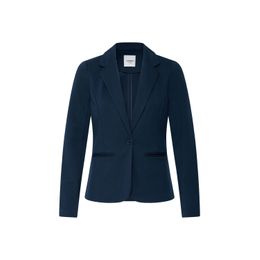 Jackenblazer oxmo "Jackenblazer OXNTanja", Damen, Gr. M, blau (total eclipse), Obermaterial: 71% Polyester PES. 26% Viskose CV. 3% Elasthan EL., Blazer