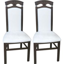 4-Fu&szlig;stuhl, beige (creme, nussbaum, nachbildung, creme), B:44cm H:94cm T:48cm, Polyester, HOFMANN LIVING AND MORE, St&uuml;hle